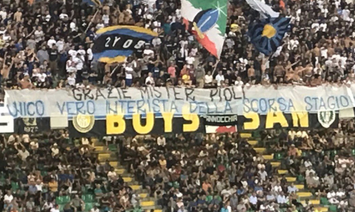 Inter, striscione in curva: "Grazie Pioli, unico vero interista della ...