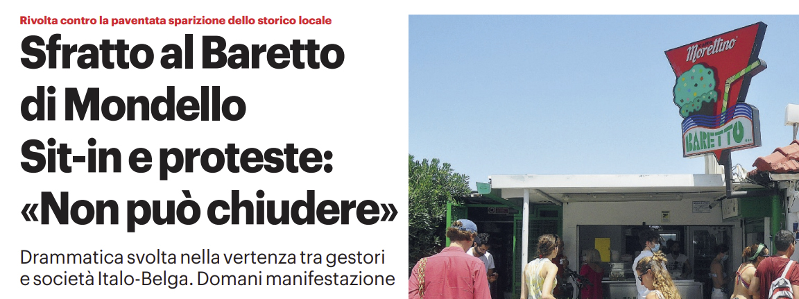 Gds: "Palermo. Sfratto al Baretto di Mondello. Sit-in e proteste «Non ...