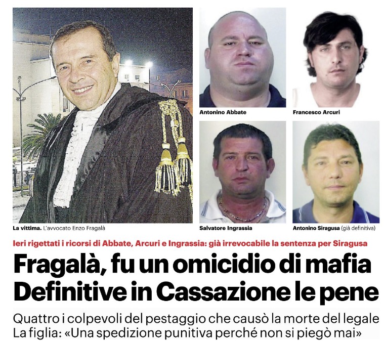 Gds: "Palermo, Fragalà fu un omicidio di mafia: definite in Cassazione le pene ...
