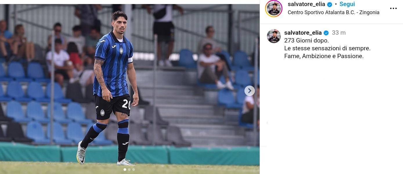 Ex rosa: Elia torna in campo con la maglia dell'Atalanta Under 23 (FOTO ...