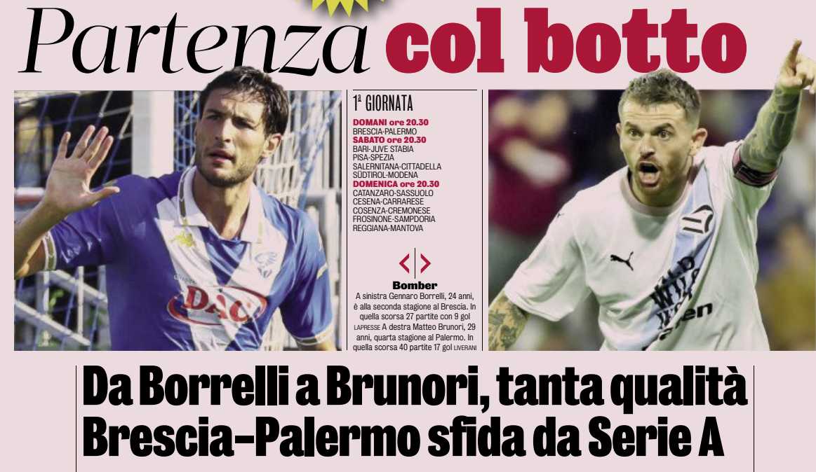 Gazzetta dello Sport: "Partenza col botto. Da Borrelli a Brunori, tanta ...